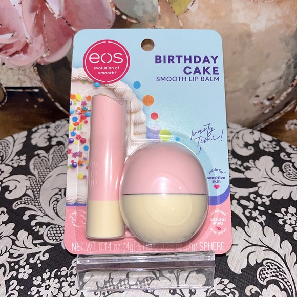 eos | Makeup | Eos Natural Shea Lip Balm Birthday Cake Allday Moisture ...